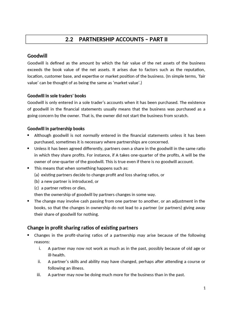 Partnerships 2 | PDF | Debits And Credits | Goodwill (Accounting)