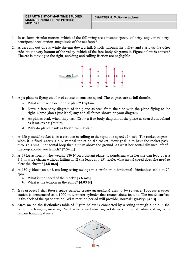 Chapter 8 - Motion in A Plane | PDF | Orbit | Force