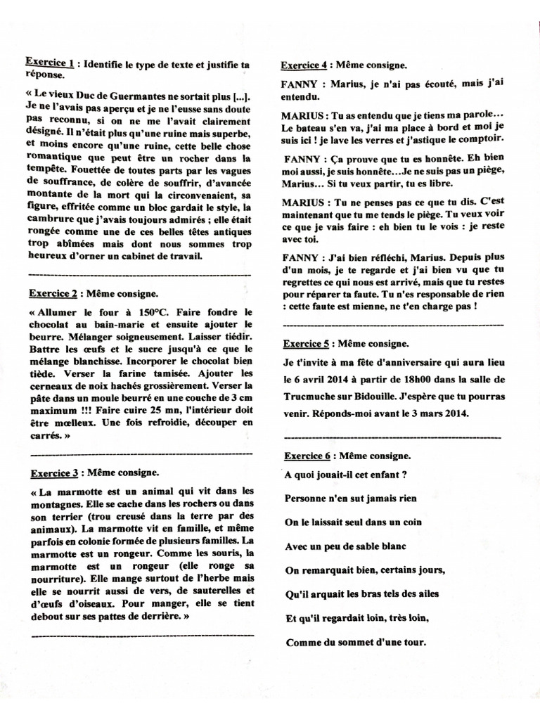 Types de Textes (1) | PDF