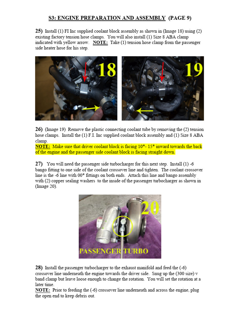 S3 ENGINE PREPARATION AND ASSEMBLY | PDF | Turbocharger