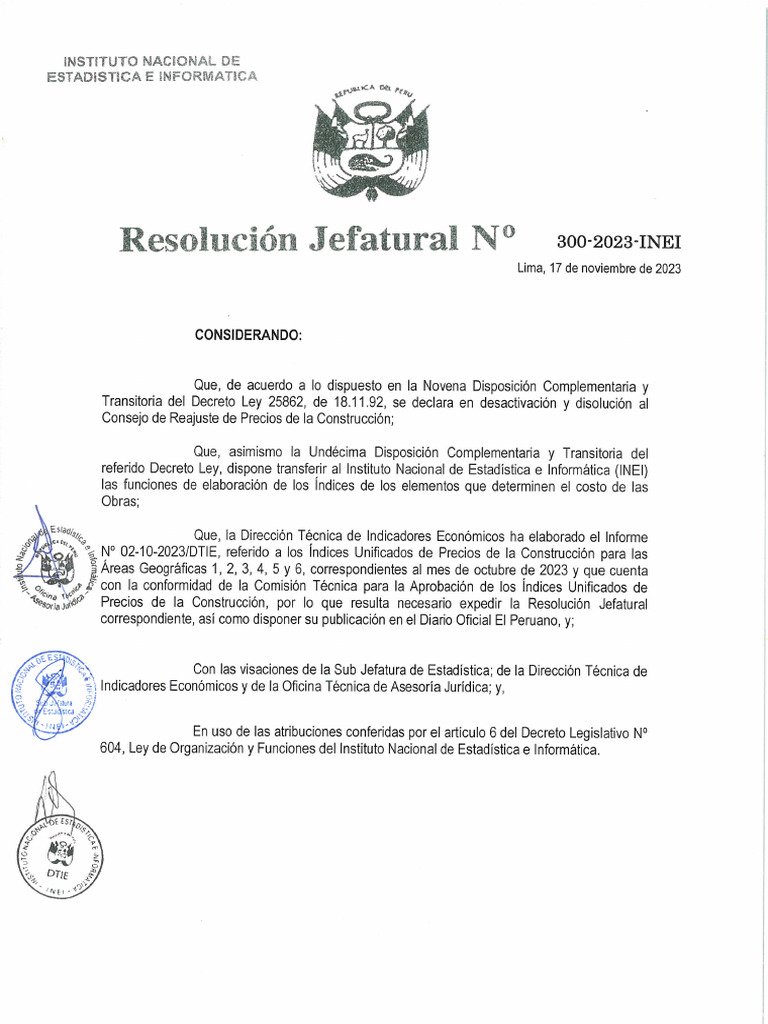 Resolucion Jefatural N 300 2023 Inei | PDF