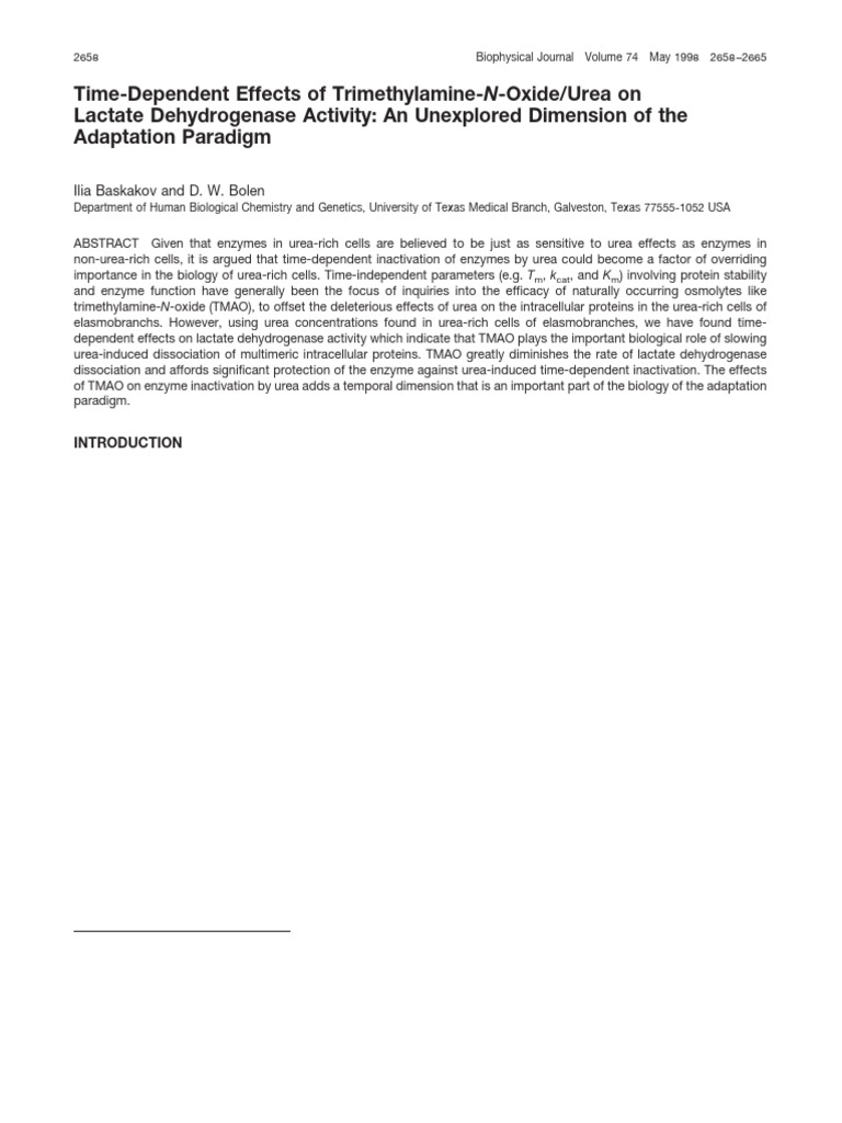 1998 Biophys J 74 Baskakov | PDF | Lactate Dehydrogenase | Enzyme Kinetics