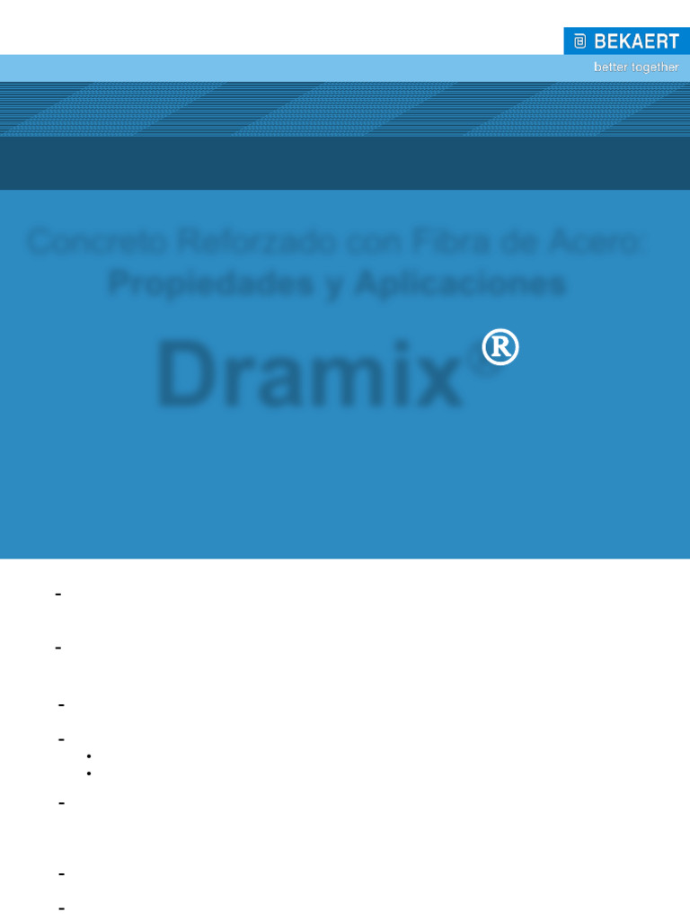DRAMIX Presentacion Fibras Expuestas | PDF | Hormigón | Materiales de construcción