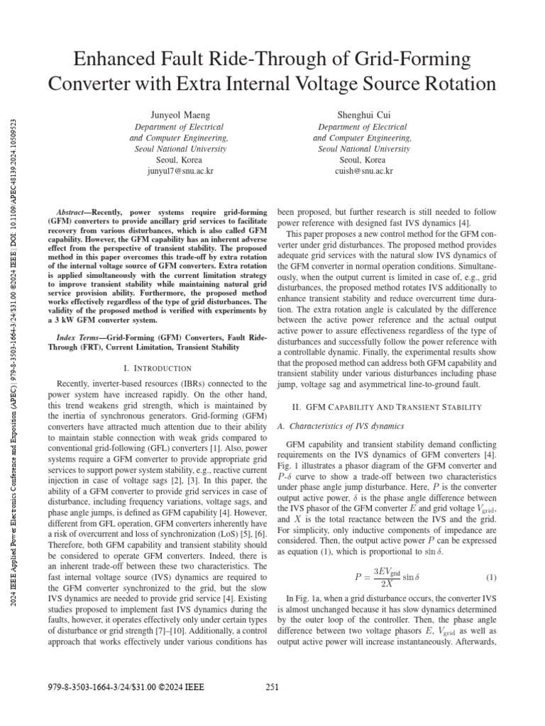 Grid-Forming Converter Stability Enhancement | PDF | Steady State ...