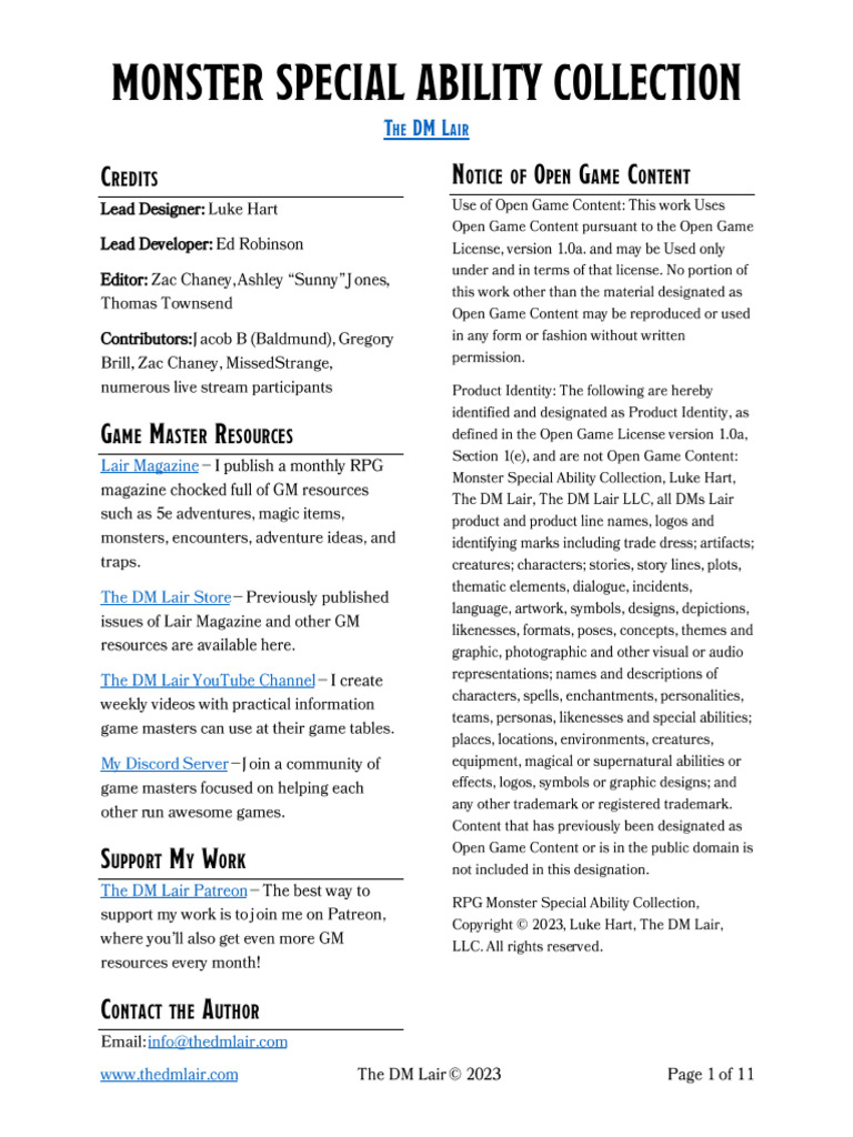 Monster_Special_Ability_Collection_-_The_DM_Lair | PDF