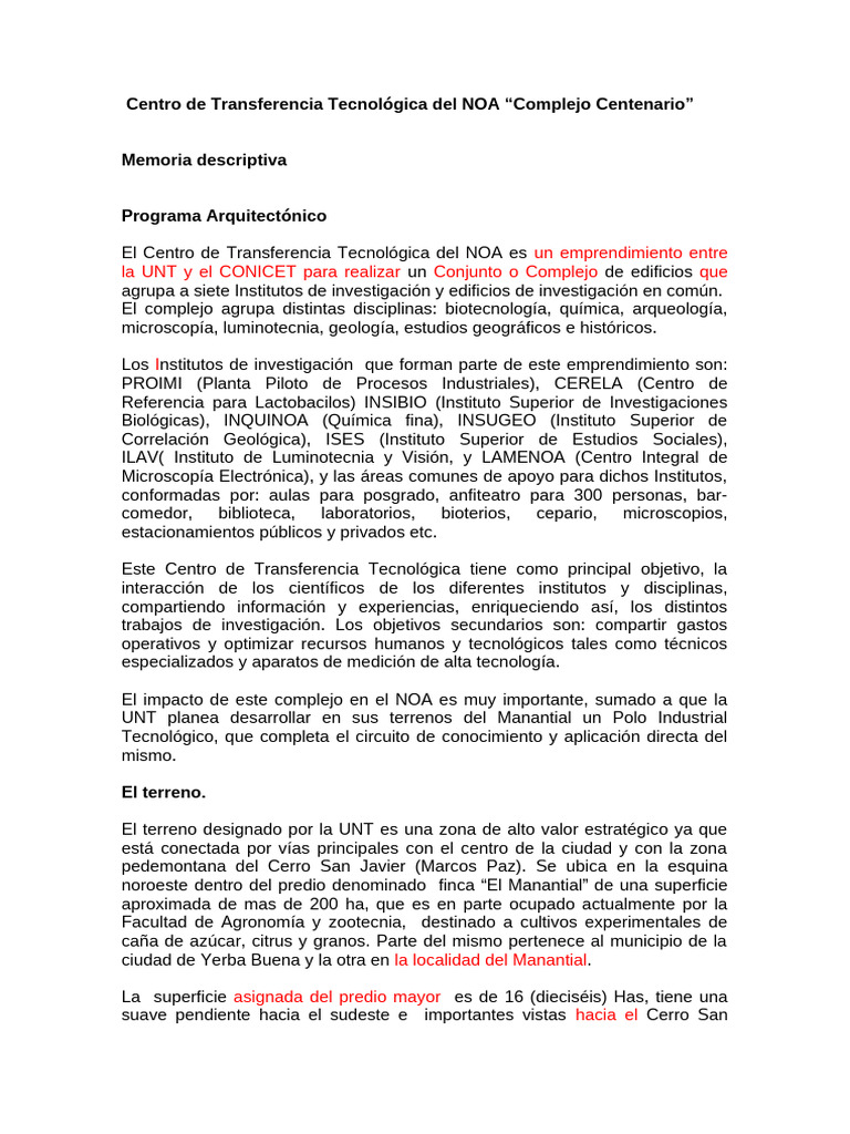 Memoria CCT | PDF | Hormigón