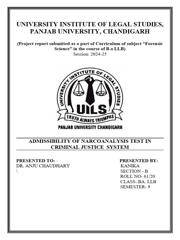Forensic Project 61 Narco Analysis Pdf Right To Silence
