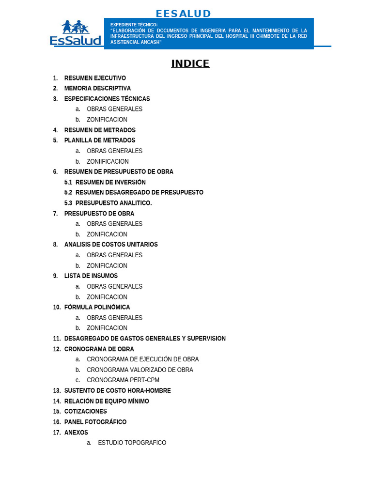 Mantenimiento Infraestructura Hospital Chimbote | PDF | Informática