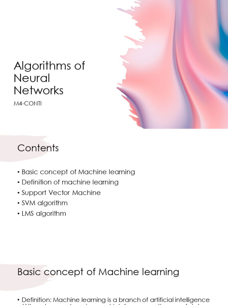 Algorithm of Neural Network M4 | PDF | Support Vector Machine | Machine ...