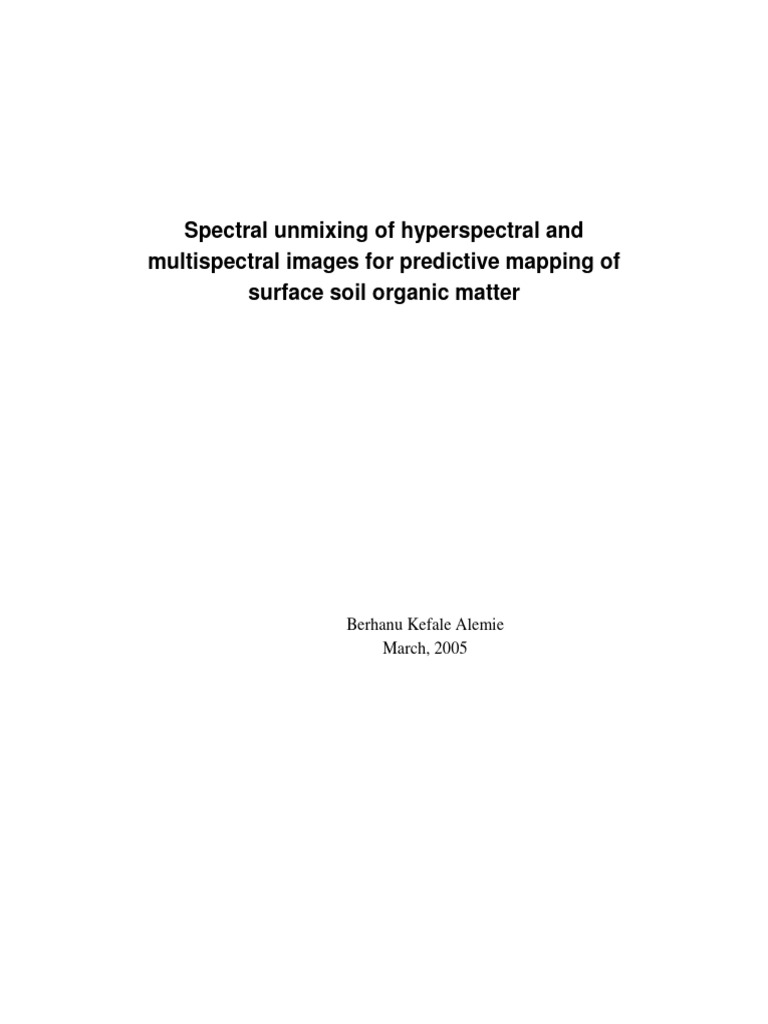 Spectral unmixing of hyperspectral and multispectral | PDF | Soil | Infrared