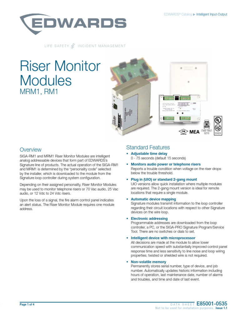 E85001-0535 -- Riser Monitor Modules | PDF | Electrical Wiring ...