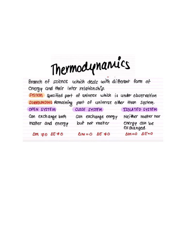 Thermodynamic Notes | PDF