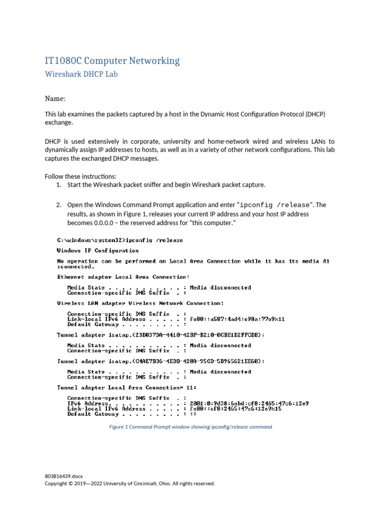 Wireshark DHCP Lab | PDF | Port (Computer Networking) | Ip Address Wireshark DHCP Lab | PDF | Port (Computer Networking) | Ip Address
