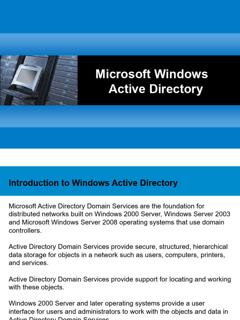 Active Directory Overview for Windows Server 2022 | PDF | Active ...