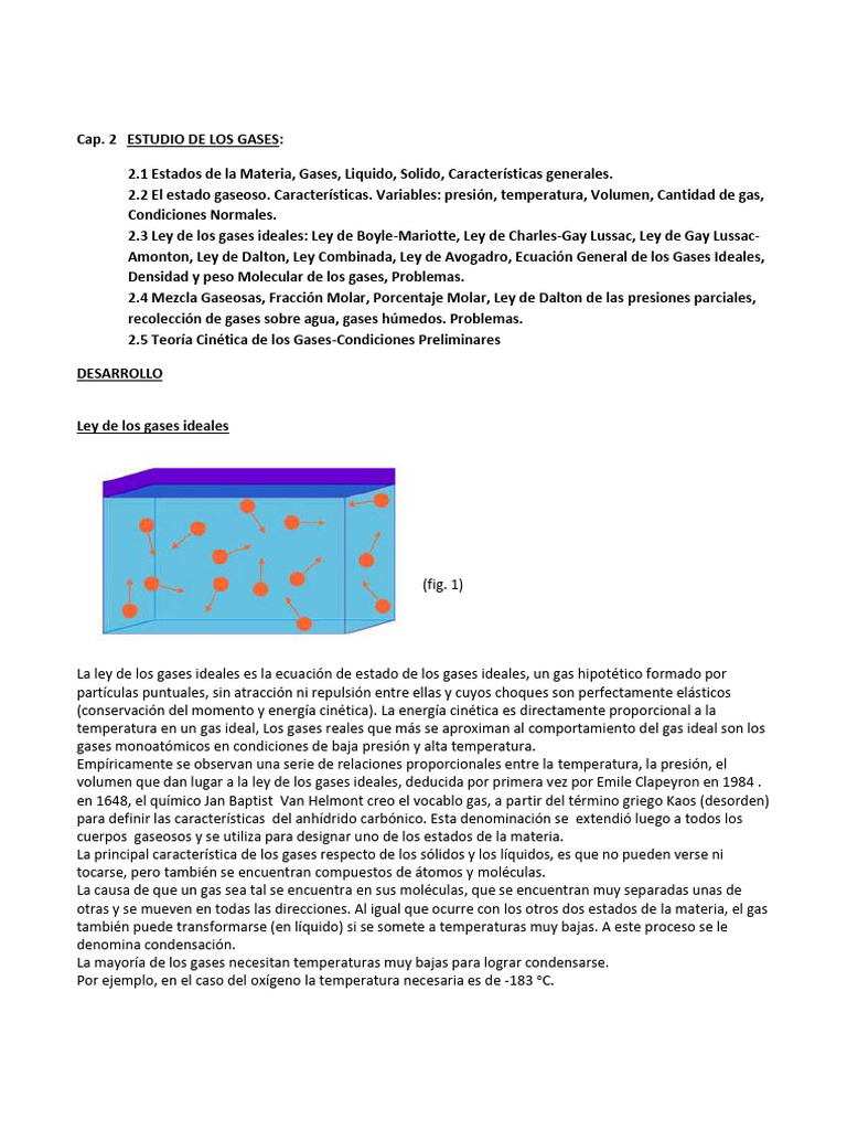 Tema #2 (Teoria de Los Gases) Ideales | PDF | Gases | Química