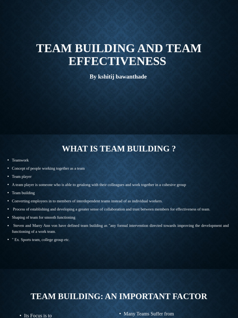 of Team Bulding | PDF | Team Building | Workplace