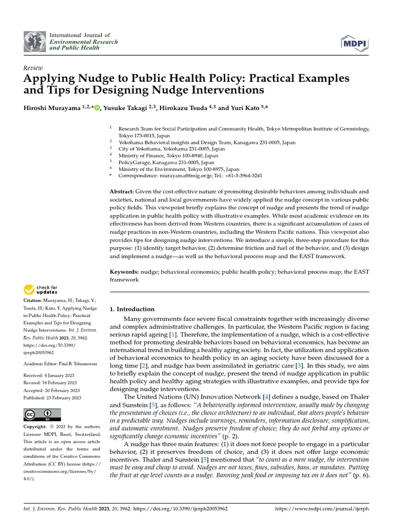 Applying Nudge To Public Health Policy - Practical Examples and Tips ...