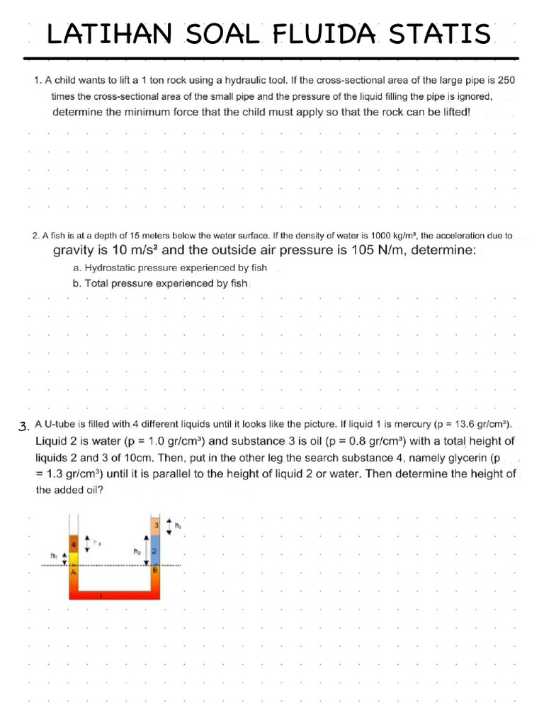Latihan UH Fluida Statis | PDF