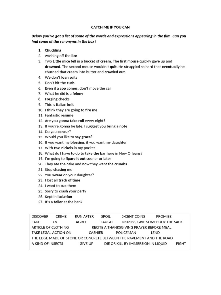 Catch Me If You Can | PDF | Language Arts & Discipline