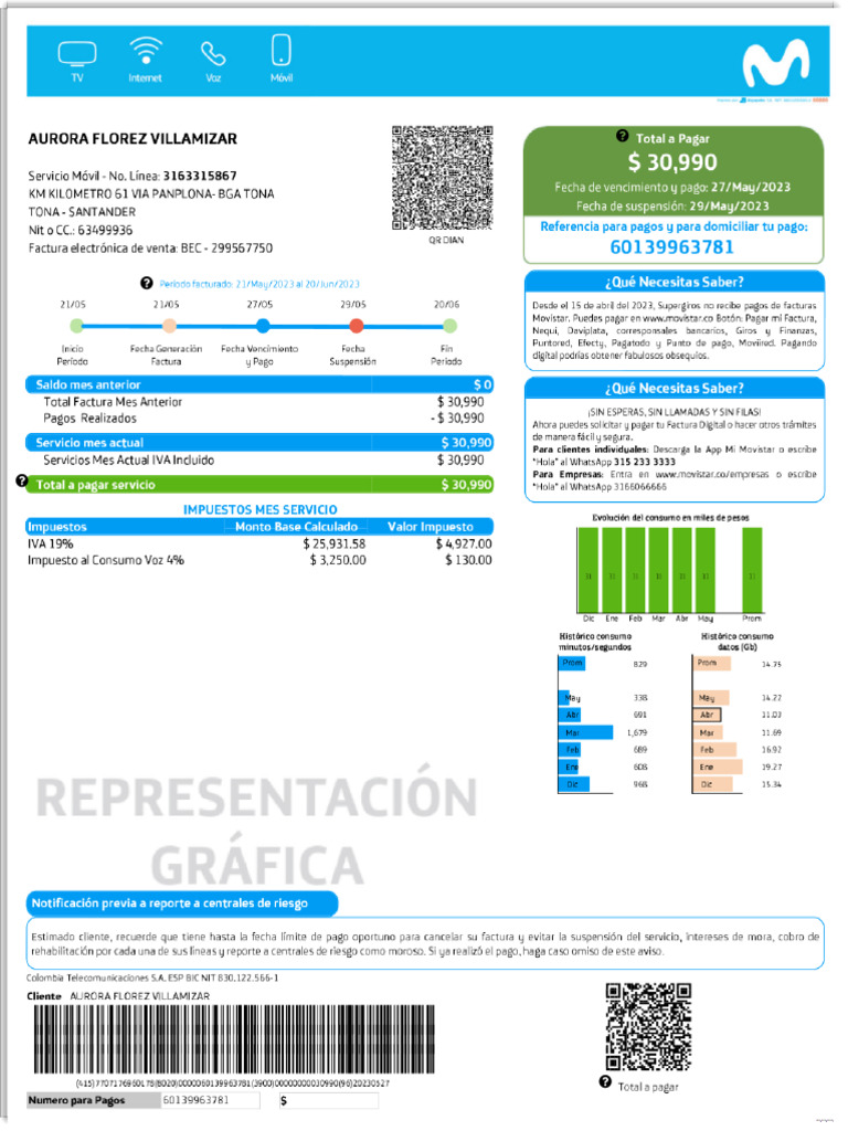 Factura Digital Movistar | PDF