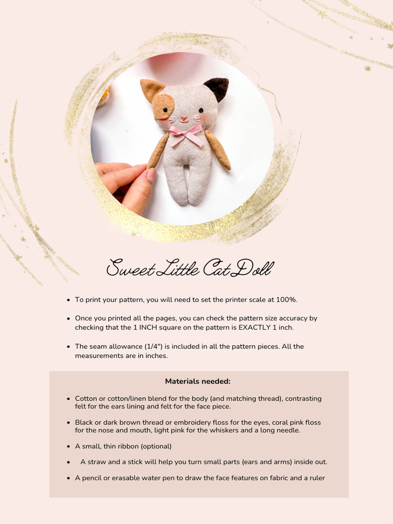 Gato Naninha FREE Mani Mina | PDF | Embroidery | Seam (Sewing)