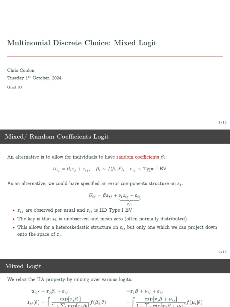 Multinomial Choice3 | PDF | Numerical Analysis | Regression Analysis