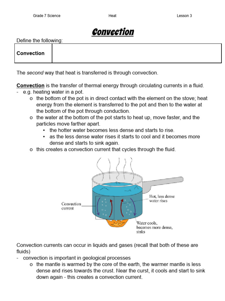 Convection Explained for Grade 7 | PDF | Convection | Heat