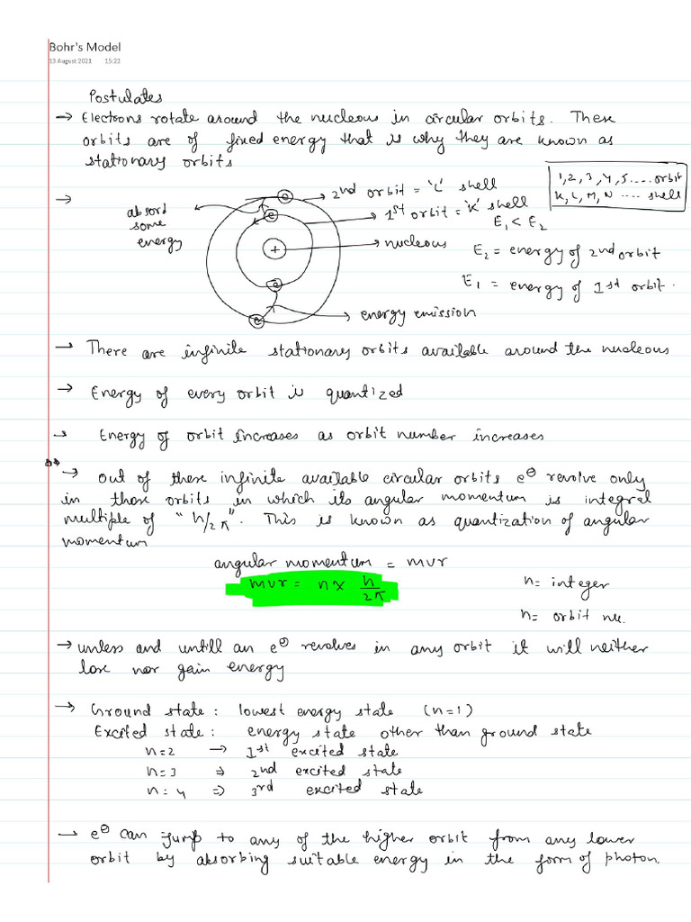 Bohr's Model | PDF