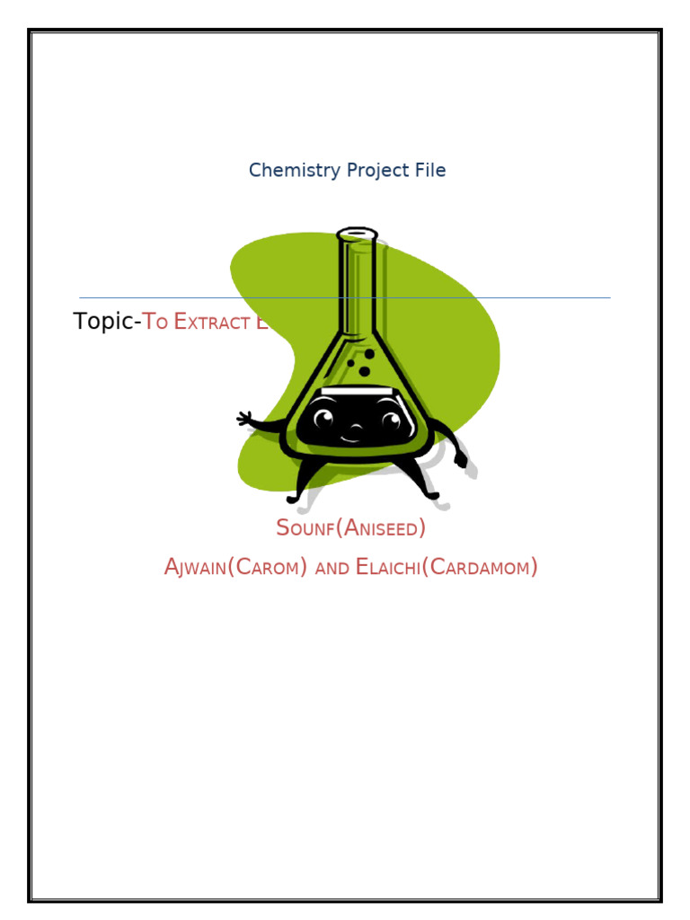 Chemistry Project File | PDF | Distillation | Essential Oil