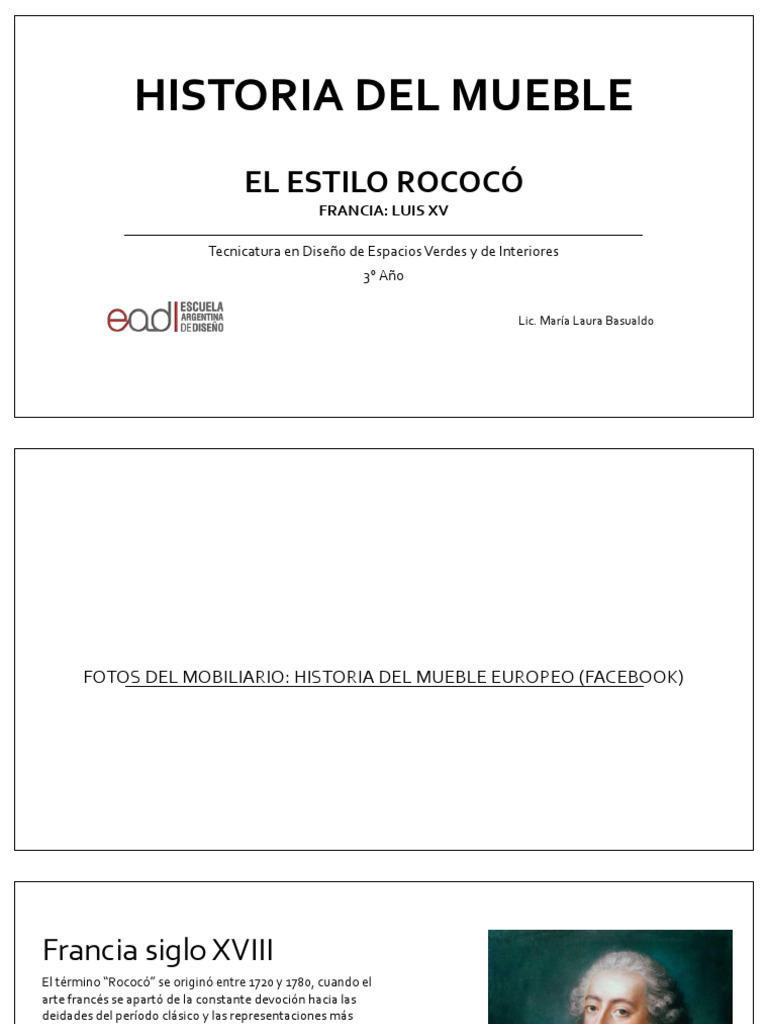 Rococo Francia Luis XV | PDF | Mueble