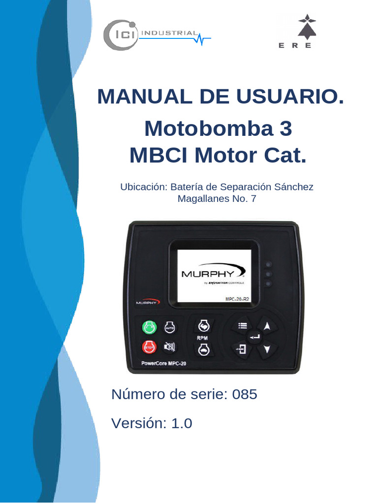MANUAL DE USUARIO. Motobomba 3 MBCI Motor Cat. PERENCO | PDF | Arranque ...