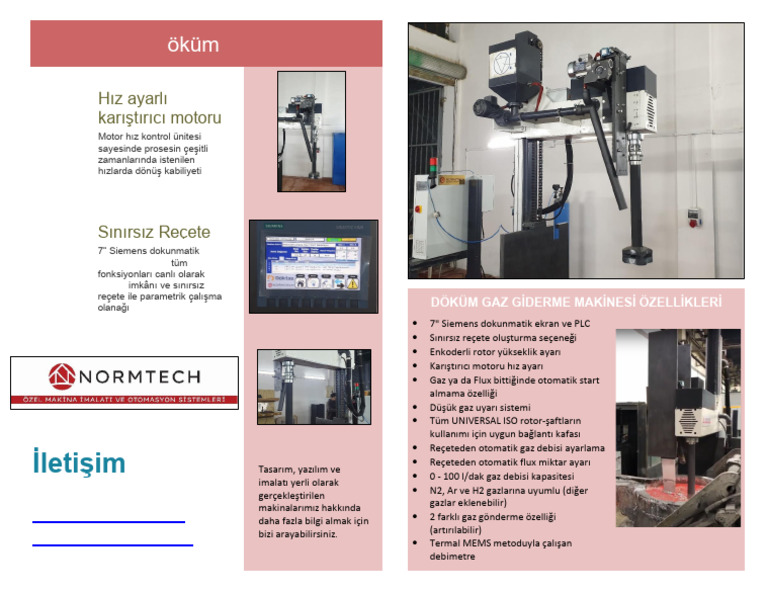 Al Döküm Gaz Giderme Broşür - Normtech | PDF