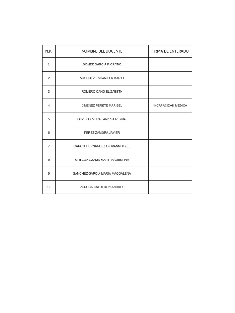 Firma de Enterado | PDF