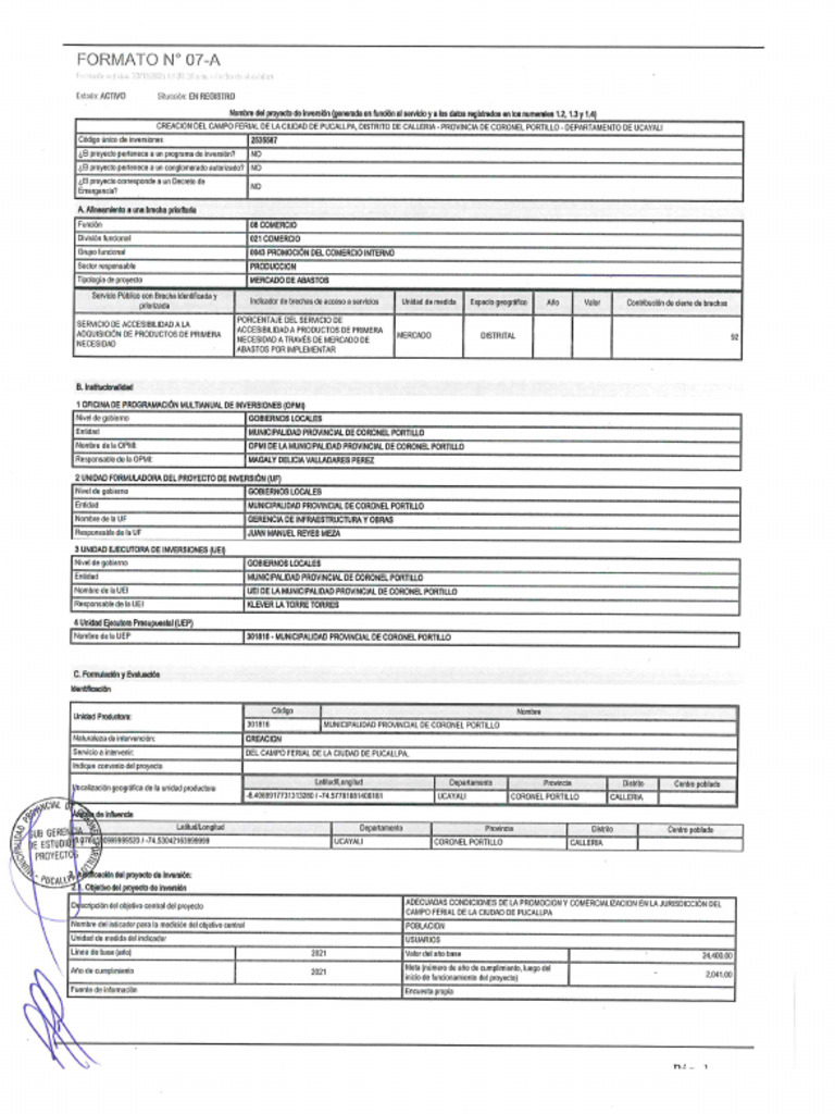 Formato 7a Campo Ferial | PDF