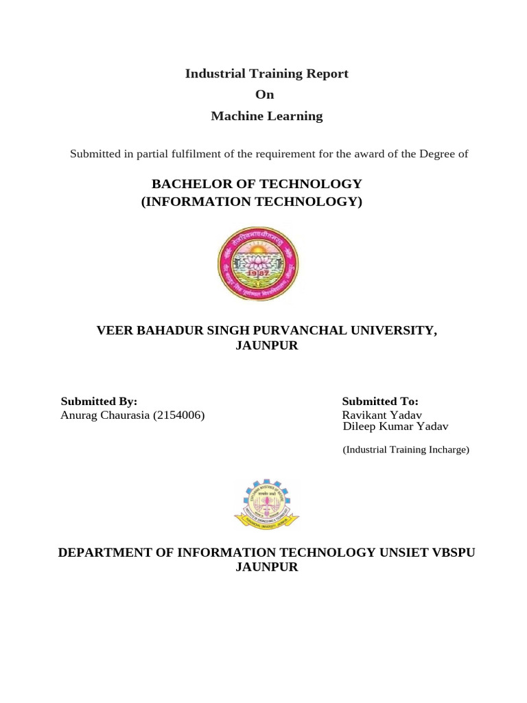 Internship Report On Machine Learing | PDF | Machine Learning ...