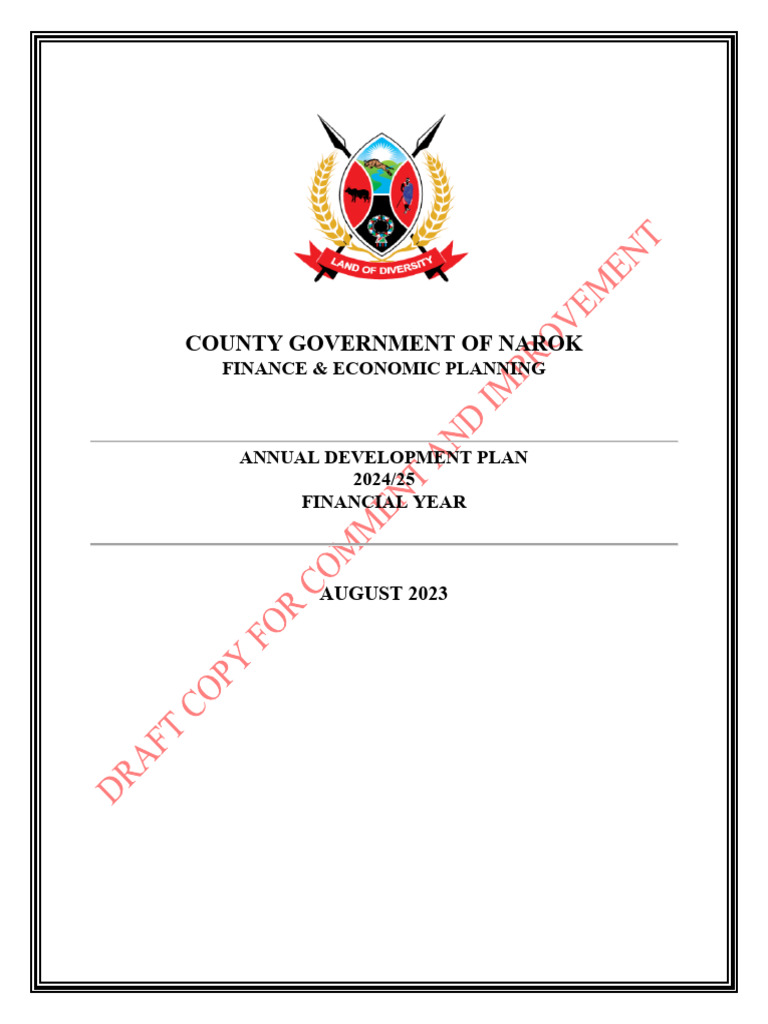 Narok County ADP 2024/25 Overview | PDF | Rain | Wet Season