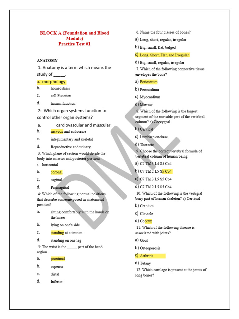 block A 1st year mbbs | PDF | Lymph Node | Lymphatic System