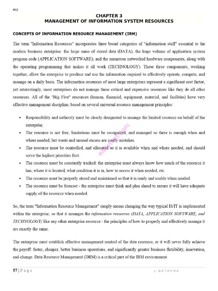 Chapter 3 Management of Is Resources | PDF