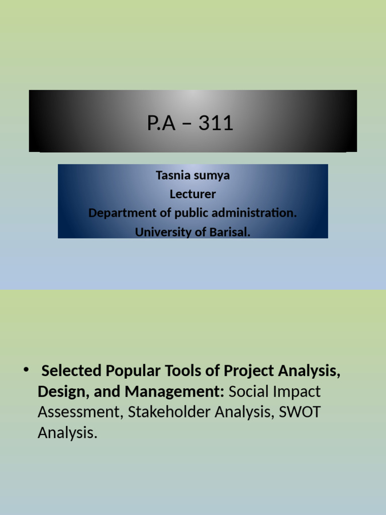 P.A -311 (4) (Analysis) | PDF | Stakeholder (Corporate) | Swot Analysis