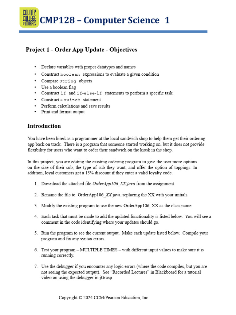 Project1 | PDF | Computer Program | Programming