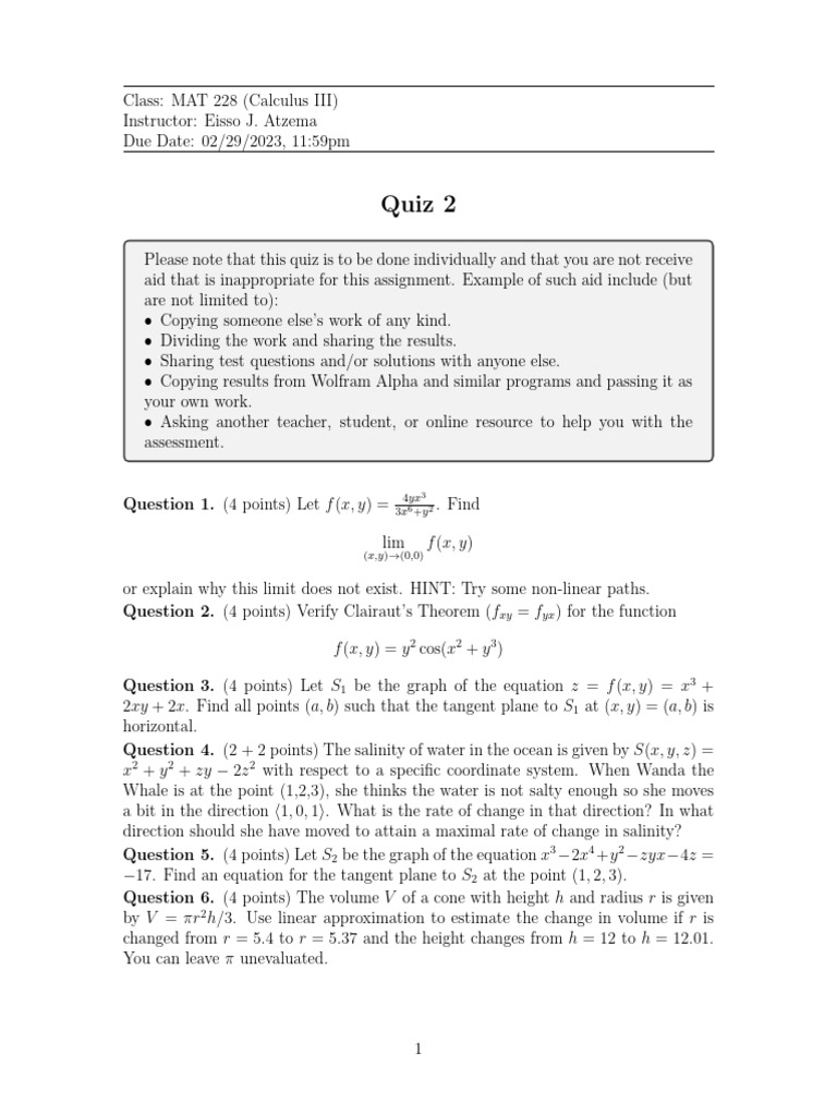 Quiz 2 | PDF