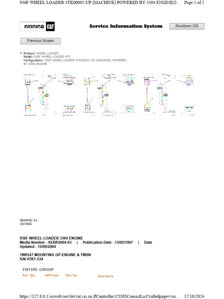 Shutdown SIS: Wheel Loader 936F Wheel Loader 4Tk 936F Wheel Loader ...