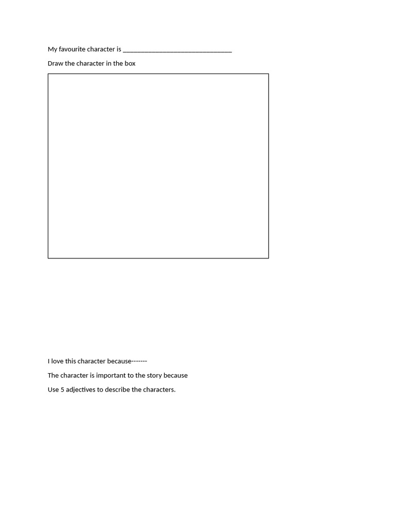 Character Worksheet. | PDF