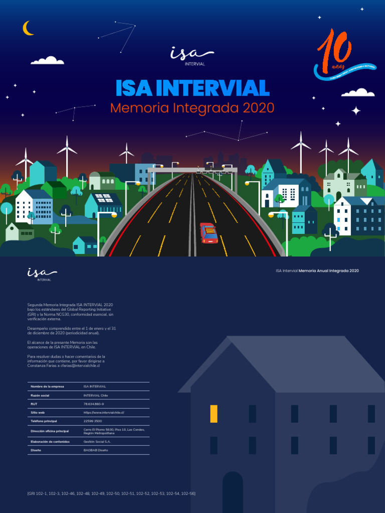 Memoria Integrada ISA Intervial 2020 | PDF | Business | Concesión ...