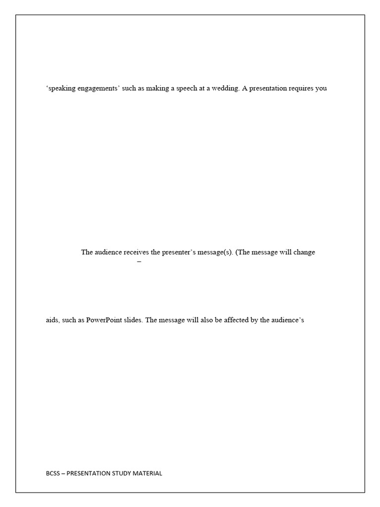 Presentation Study Material | PDF | Communication | Human Communication