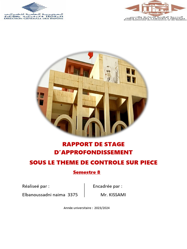 Rapport de Stage D'approfondissement | PDF | Impôts | Taxe sur la ...