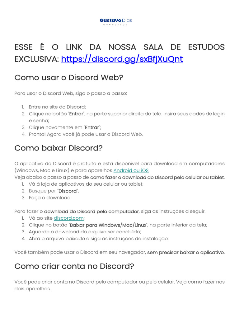Guia Prático para Usar o Discord | PDF | Celulares | Linux