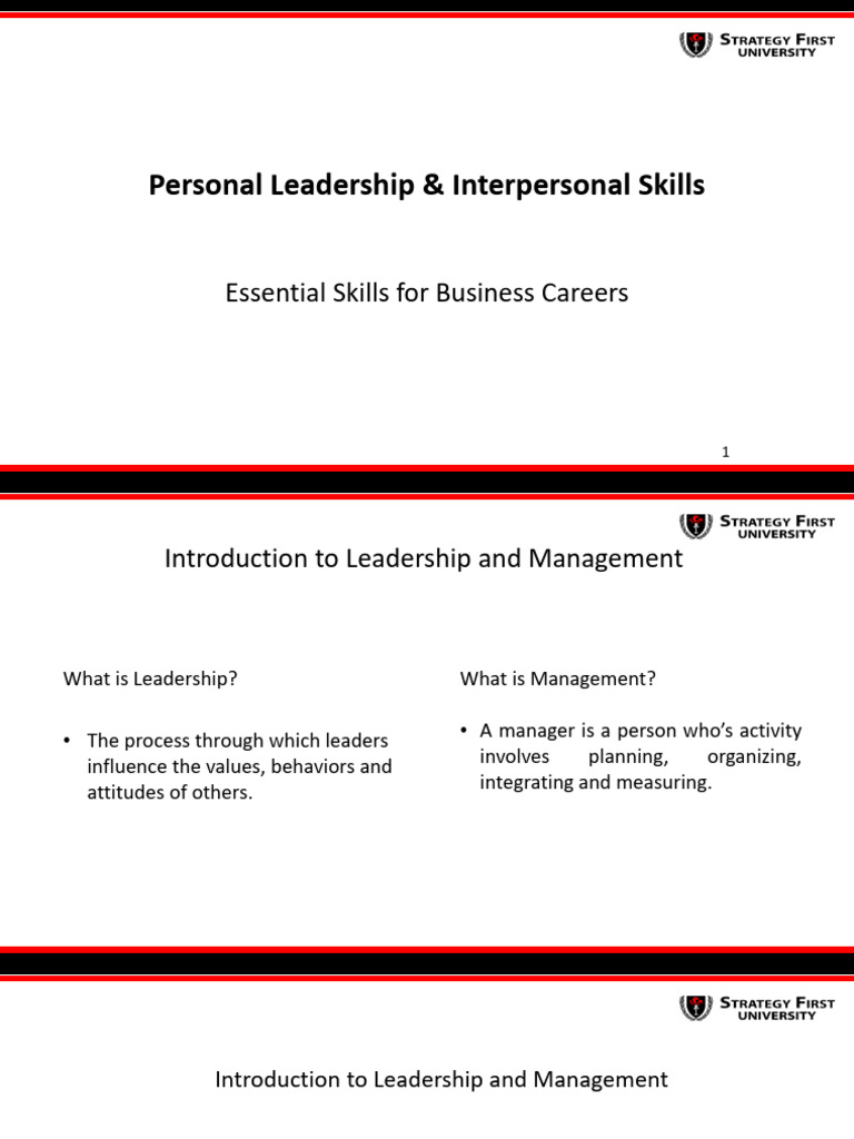 Introduction To Leadership and Management | PDF | Emotional ...