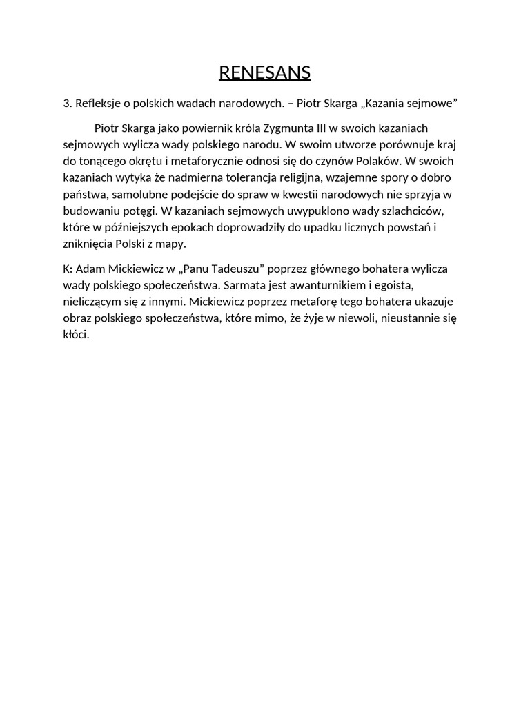 Refleksje o Polskich Wadach Narodowych | PDF