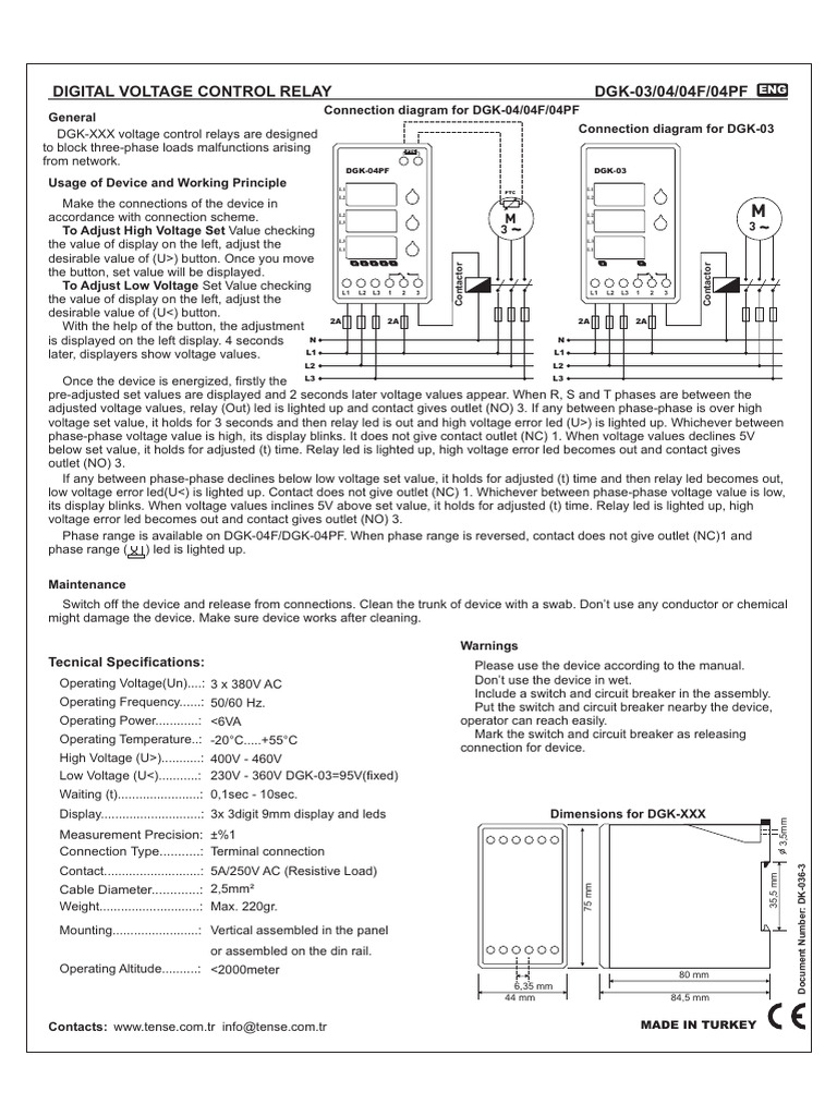 7883 DGK 03 04 04f 04pf en | PDF | Relay | Electronics